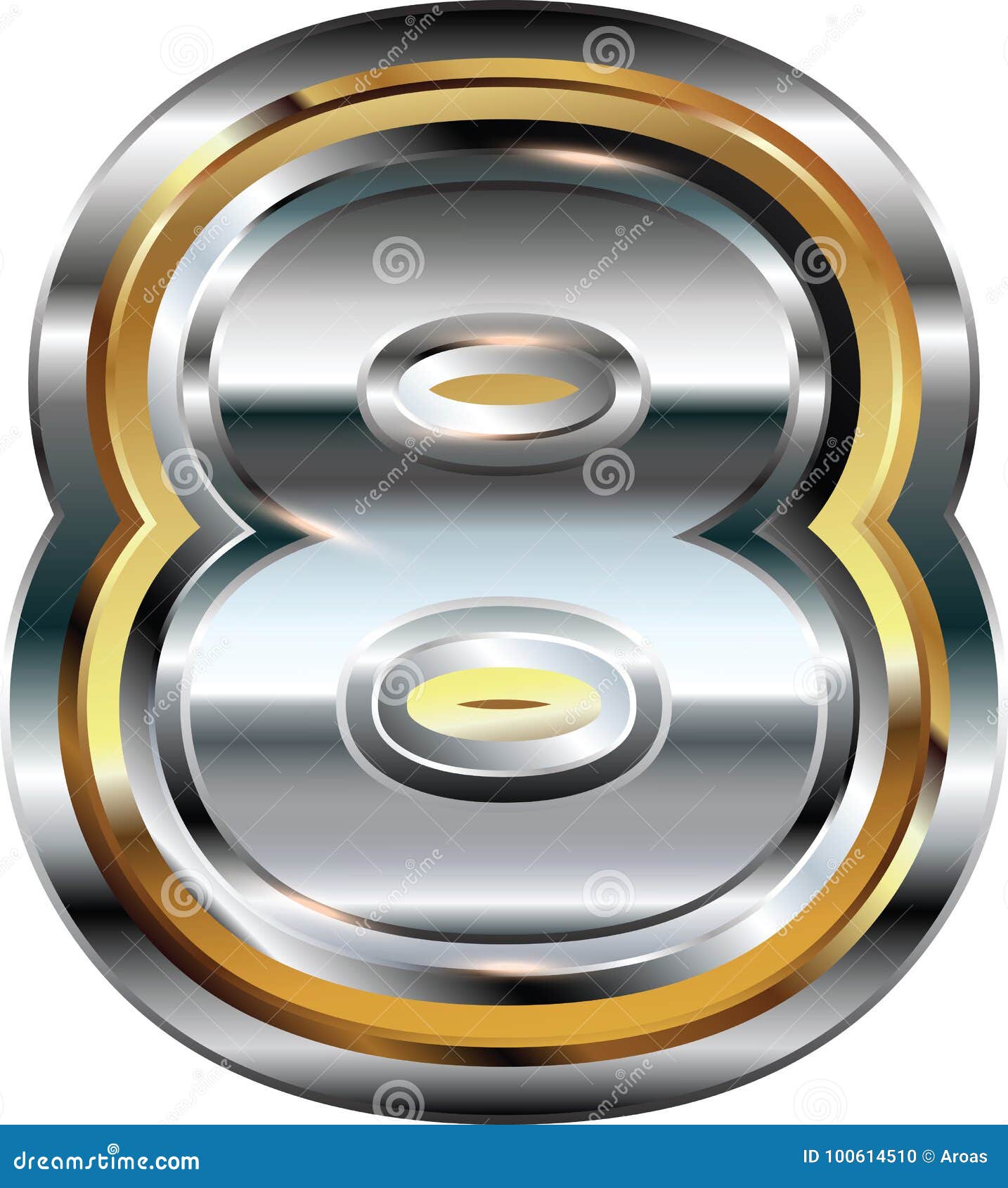 Fancy font Number 8 stock vector. Illustration of metal - 100614510