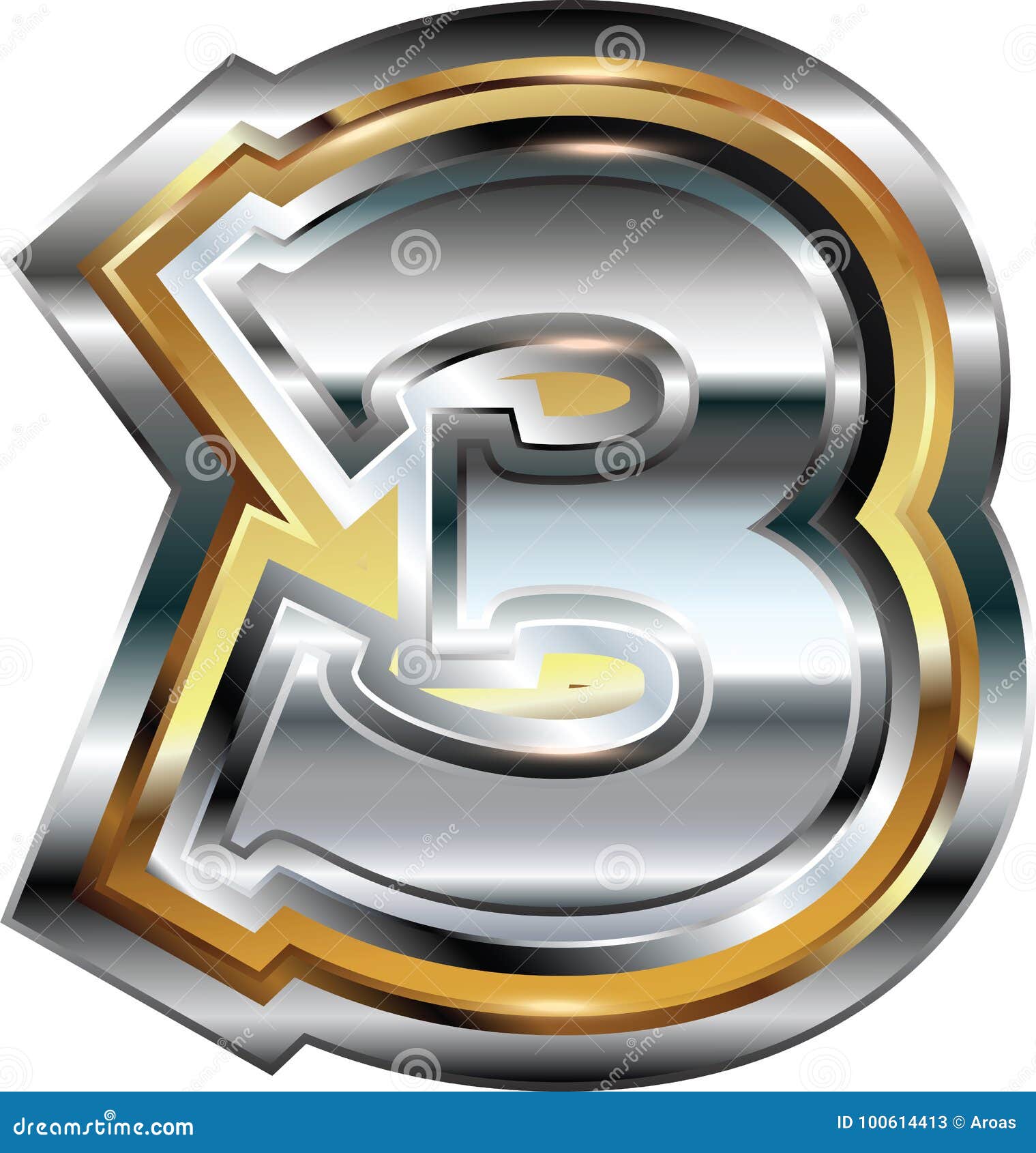 Fancy font Number 3 stock vector. Illustration of gold - 100614413