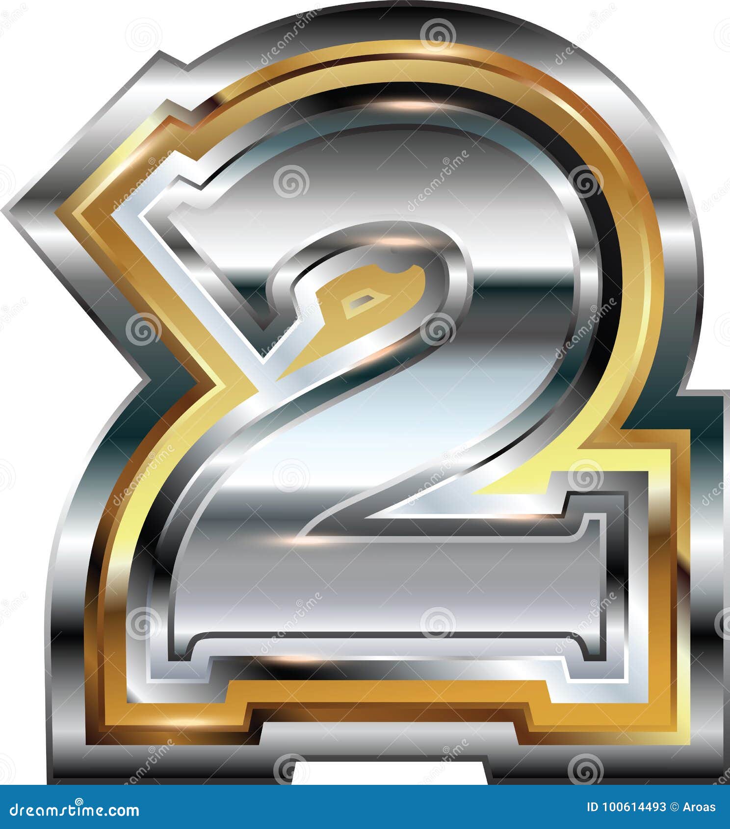 Fancy font Number 2 stock vector. Illustration of rich - 100614493