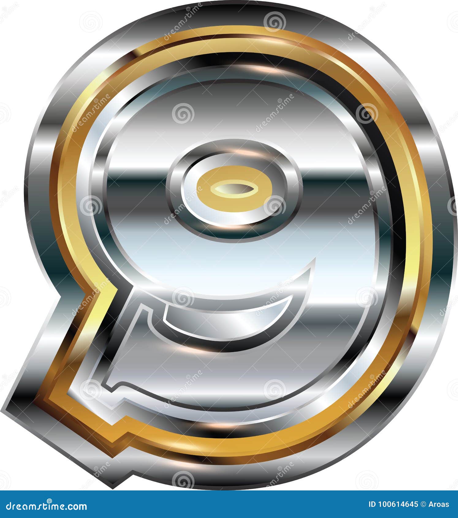 Fancy font Number 9 stock vector. Illustration of luxury - 100614645