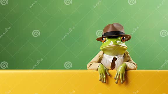 Fancy frog in suit and hat stock illustration. Illustration of person ...