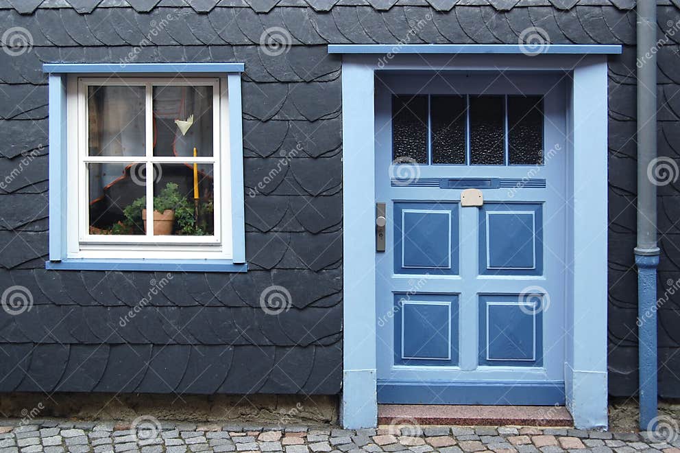 Fancy Front Entryway and Beautiful Window Stock Photo - Image of ...
