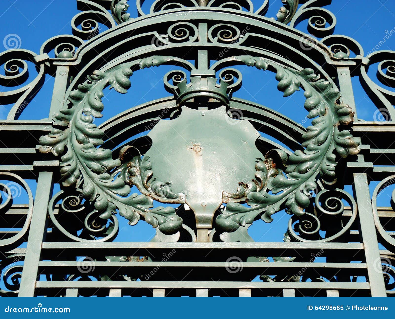 A Fancy Gate with Crown Decoration Regal Apperance Stock Image - Image ...