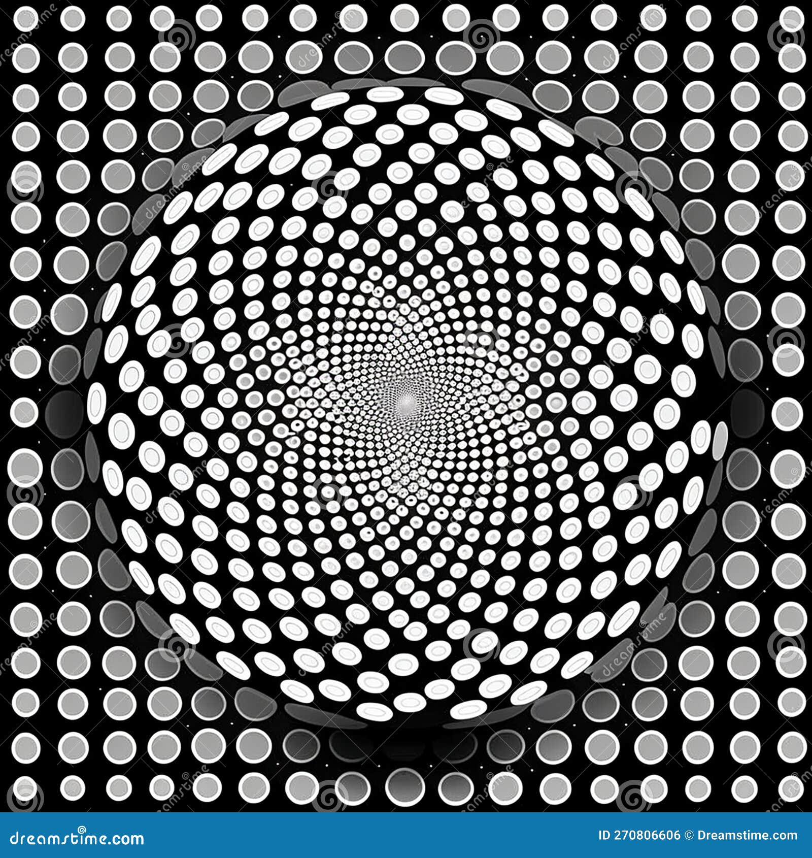 Fancy Geometric Pattern Many Dots Black and White Tone Optical Illusion ...
