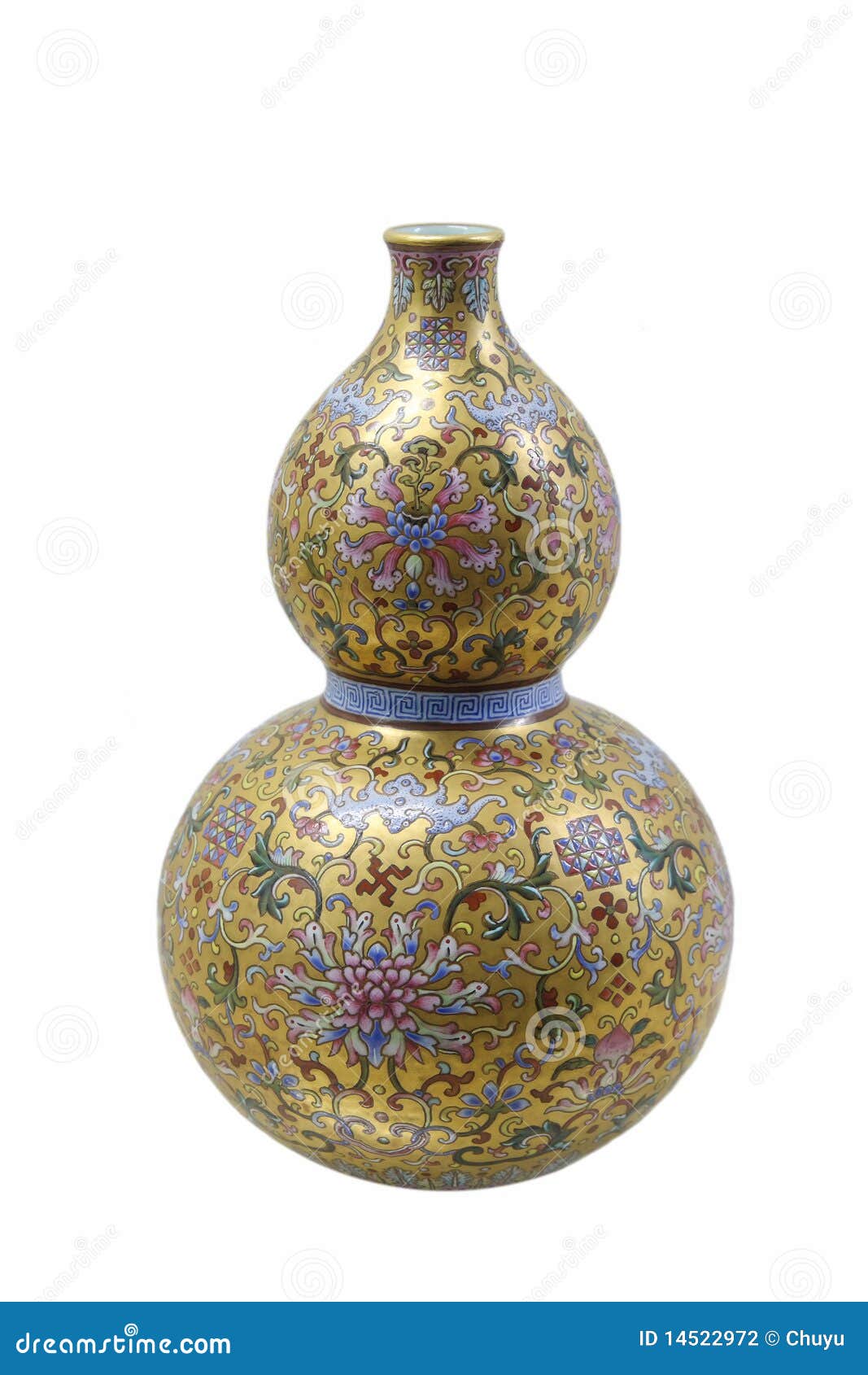 Fancy glaze gourd vase stock photo. Image of decorated - 14522972
