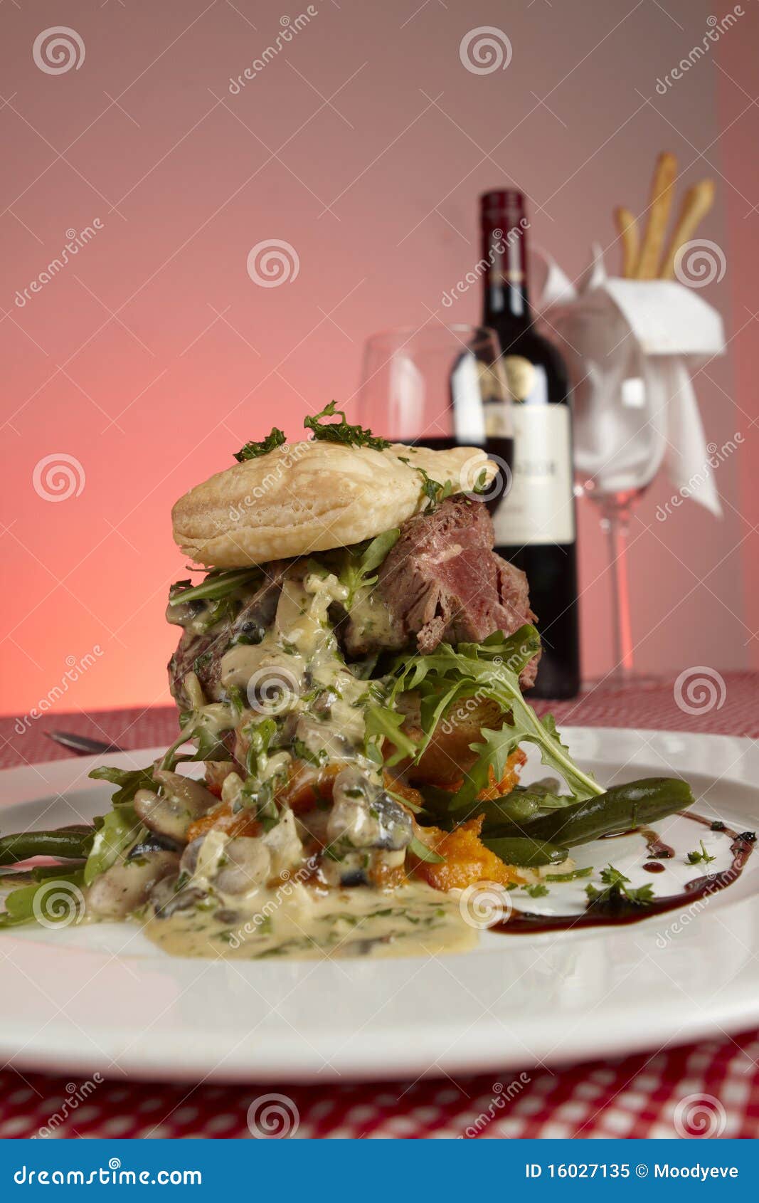 Fancy Gourmet High Stacked Restaurant Dish Stock Image - Image of ...