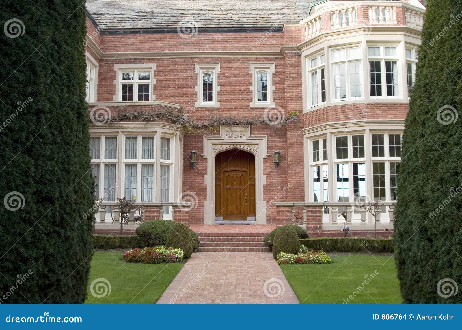 Fancy House 1 stock photo. Image of lawn, front, courtyard - 806764