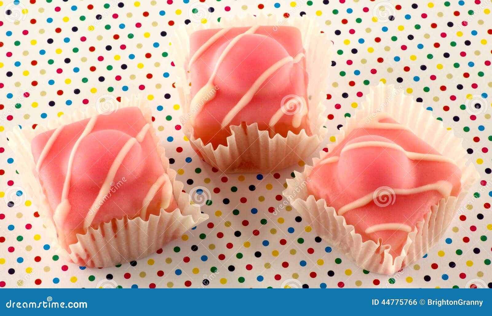 Fancy Pink Iced Fondant Cakes. Stock Photo - Image of decorated ...