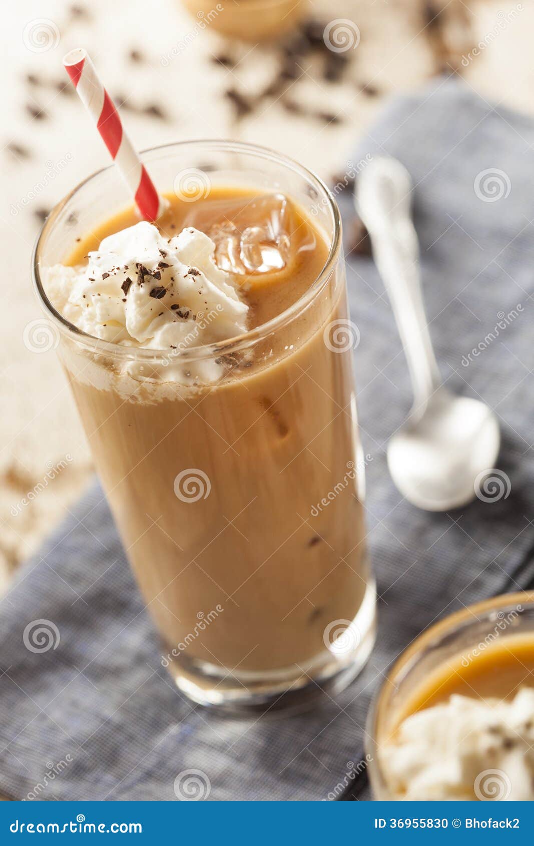 Fancy Iced Coffee with Cream Stock Photo - Image of refreshment, sweet ...