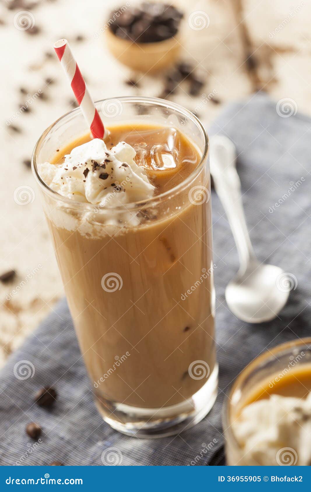 Fancy Iced Coffee with Cream Stock Image - Image of beans, mocha: 36955905