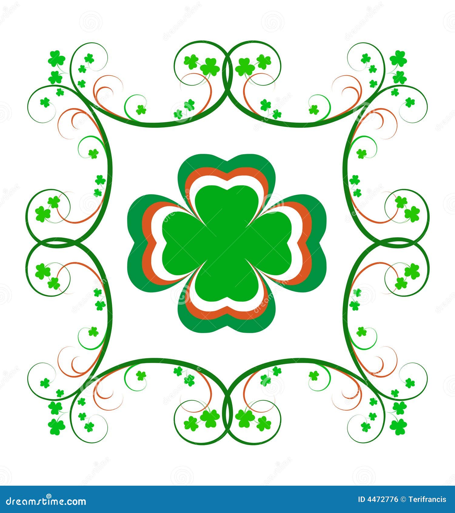 Fancy Irish Shamrock Frame Picture. Image: 4472776
