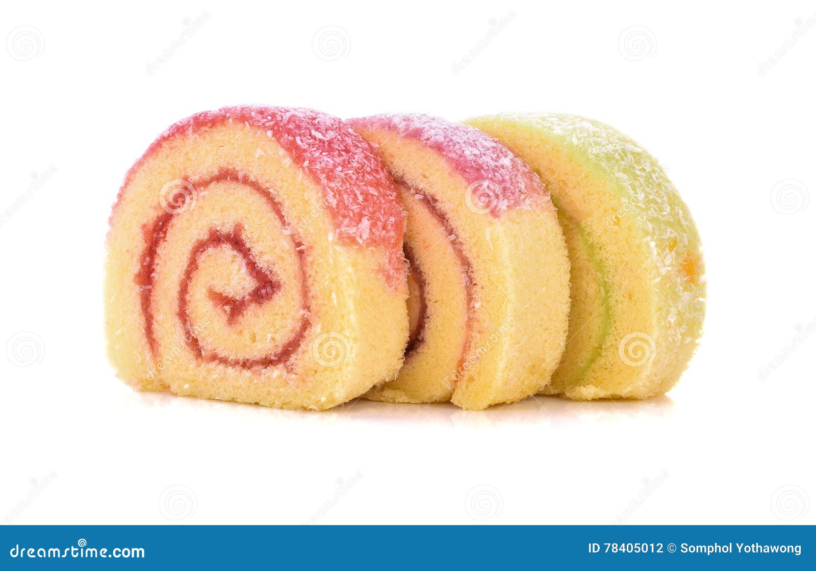Fancy Jam Roll Set on White Background Stock Photo - Image of decorated ...