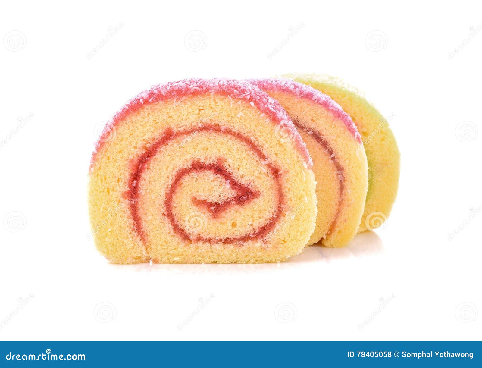 Fancy Jam Roll Set on White Background Stock Photo - Image of cream ...
