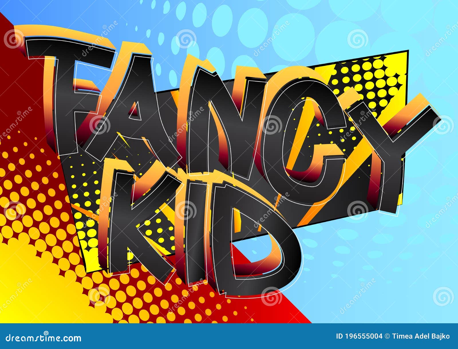 Fancy Kid Comic Book Style Cartoon Words. Stock Vector - Illustration ...