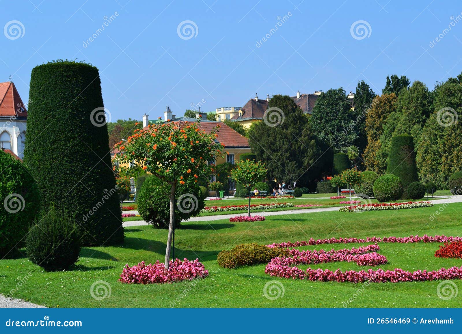 A fancy landscaped park stock image. Image of luxury - 26546469