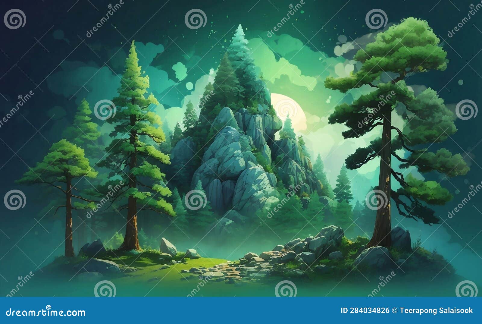 A Fancy Magical Beautiful Nature, Generative AI Illustration Stock ...