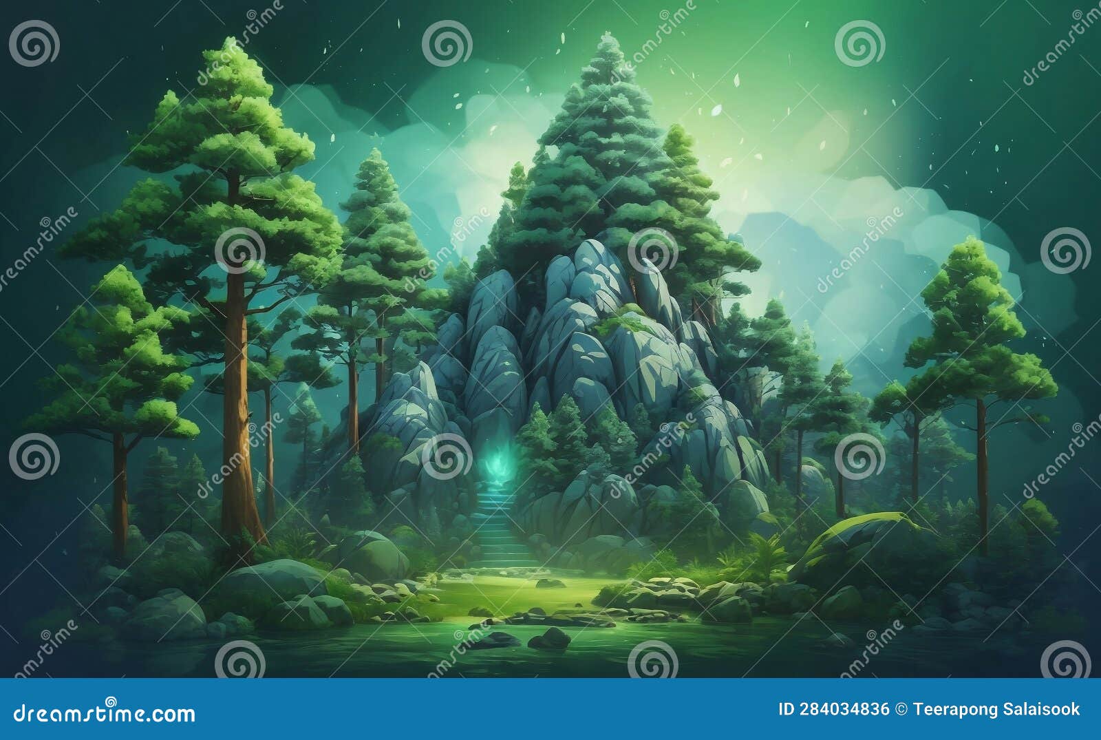 A Fancy Magical Beautiful Nature, Generative AI Illustration Stock ...