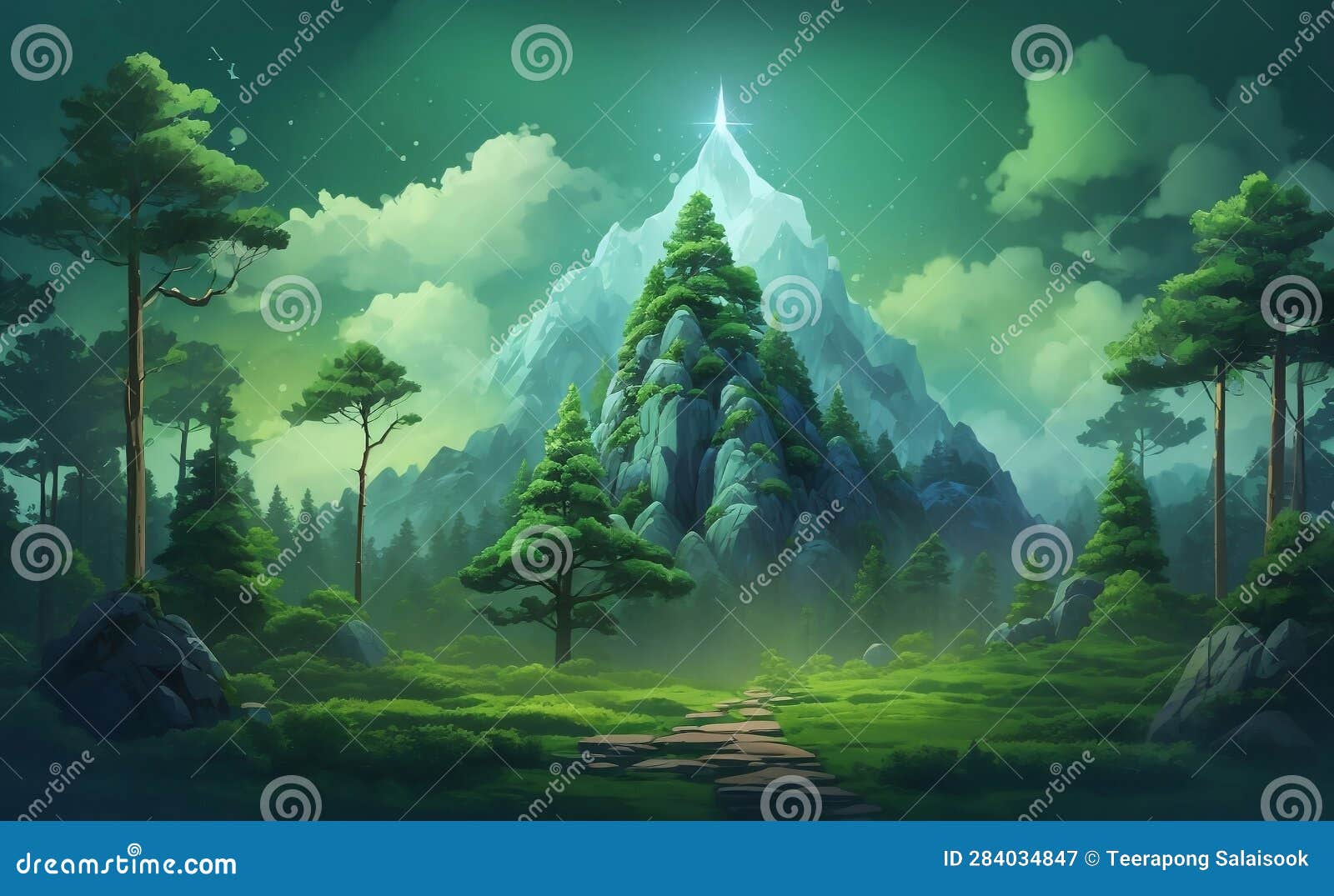 A Fancy Magical Beautiful Nature, Generative AI Illustration Stock ...