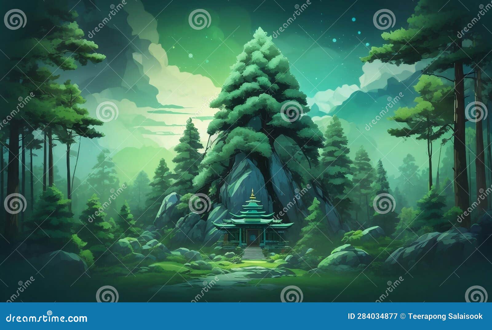 A Fancy Magical Beautiful Nature, Generative AI Illustration Stock ...