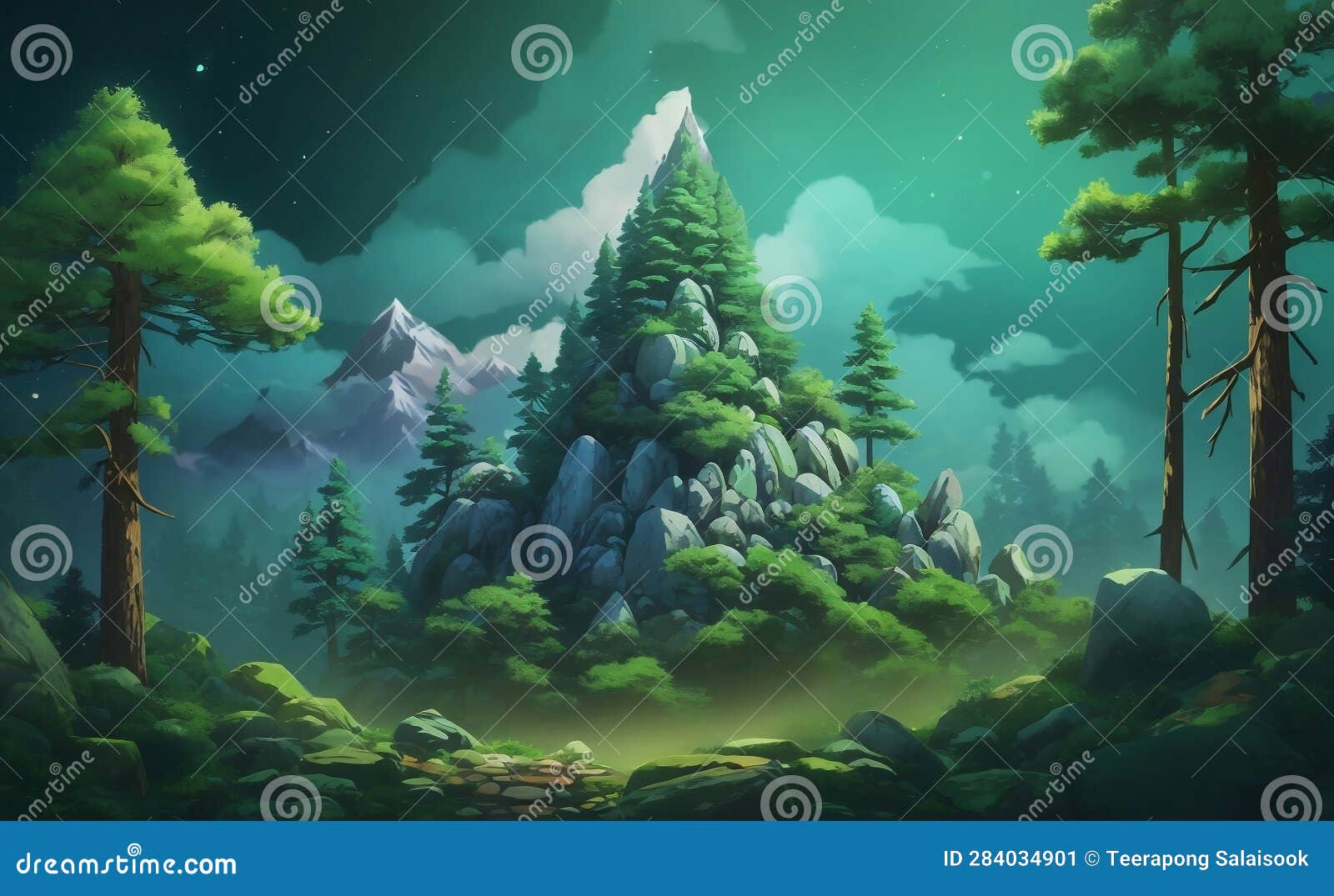 A Fancy Magical Beautiful Nature, Generative AI Illustration Stock ...