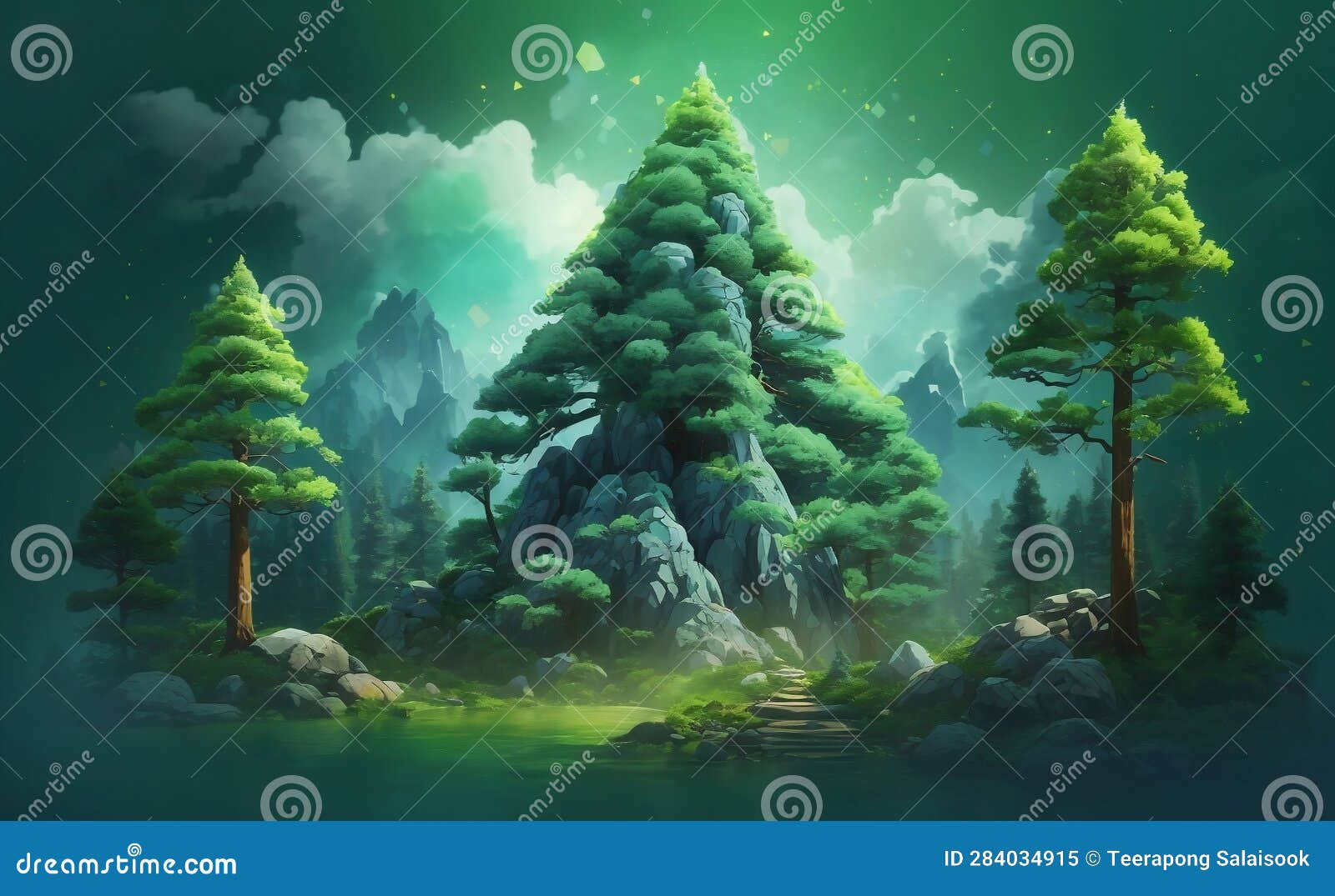 A Fancy Magical Beautiful Nature, Generative AI Illustration Stock ...