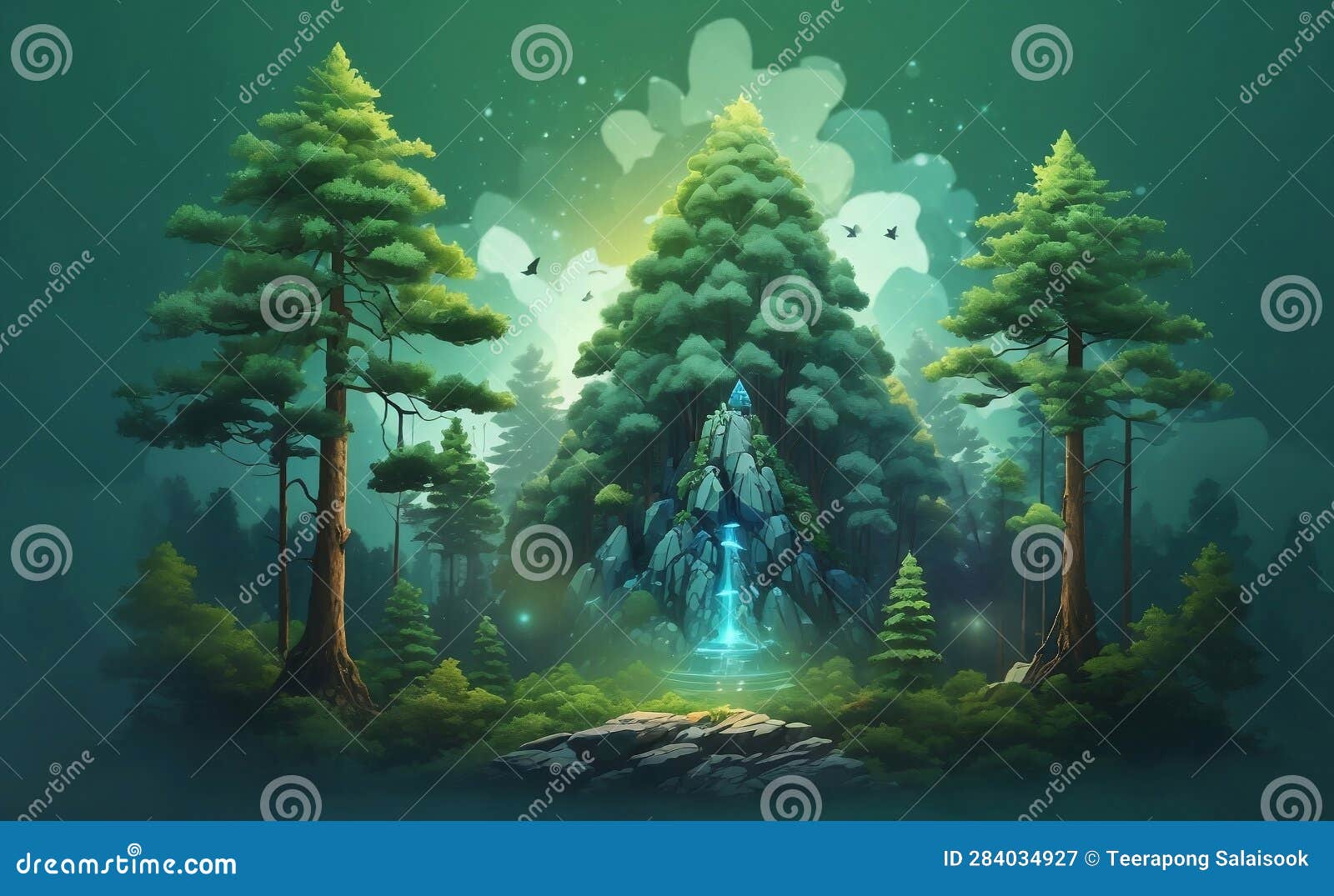A Fancy Magical Beautiful Nature, Generative AI Illustration Stock ...