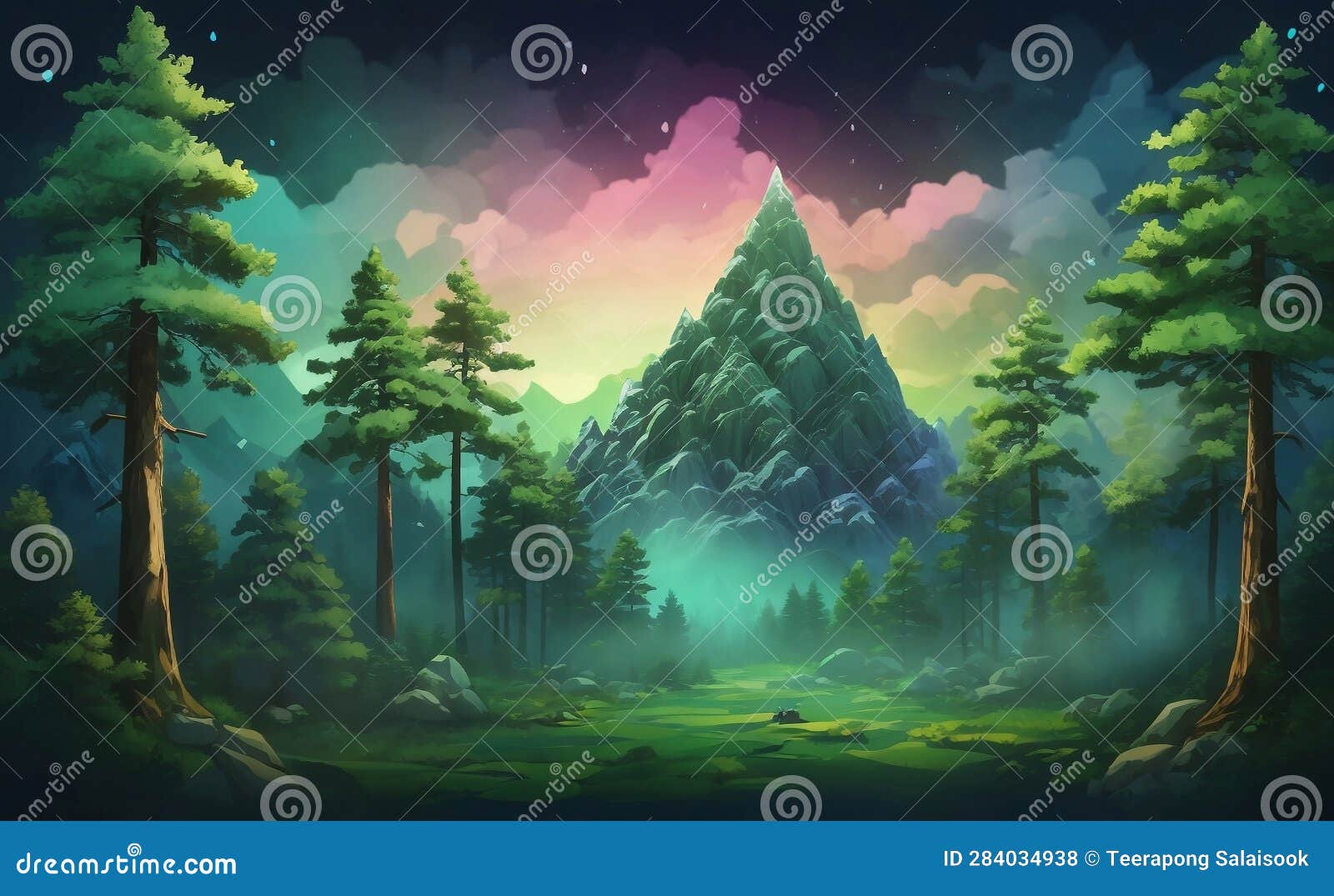 A Fancy Magical Beautiful Nature, Generative AI Illustration Stock ...