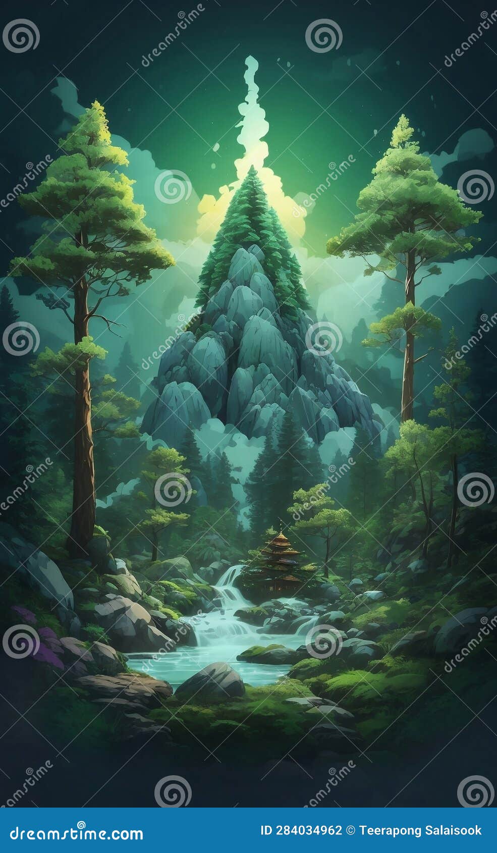 A Fancy Magical Beautiful Nature, Generative AI Illustration Stock ...