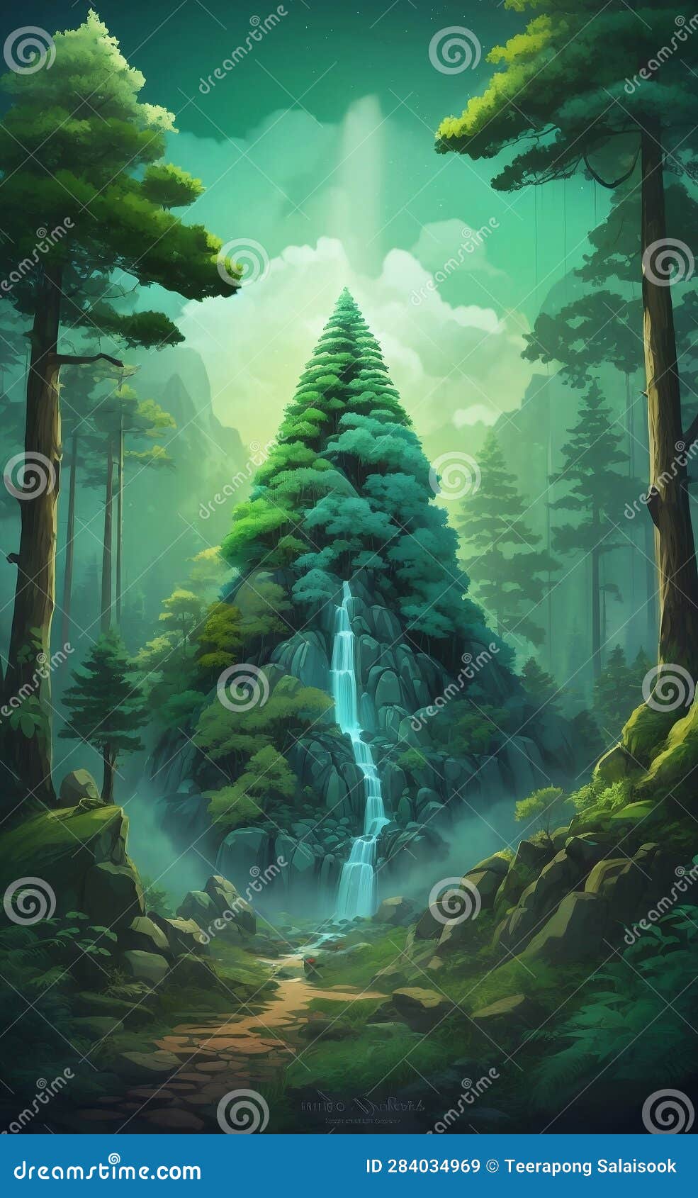 A Fancy Magical Beautiful Nature, Generative AI Illustration Stock ...