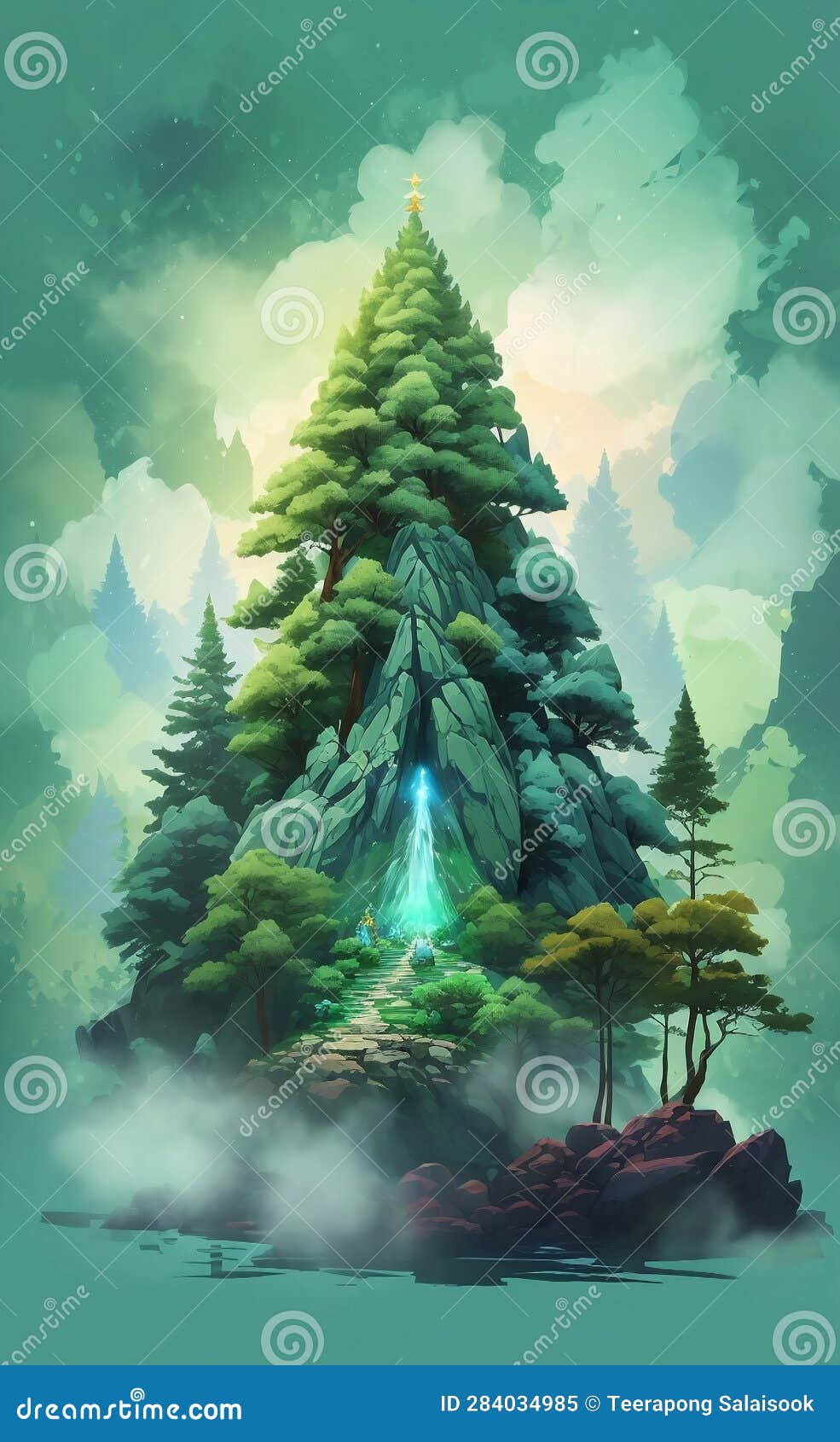 A Fancy Magical Beautiful Nature, Generative AI Illustration Stock ...