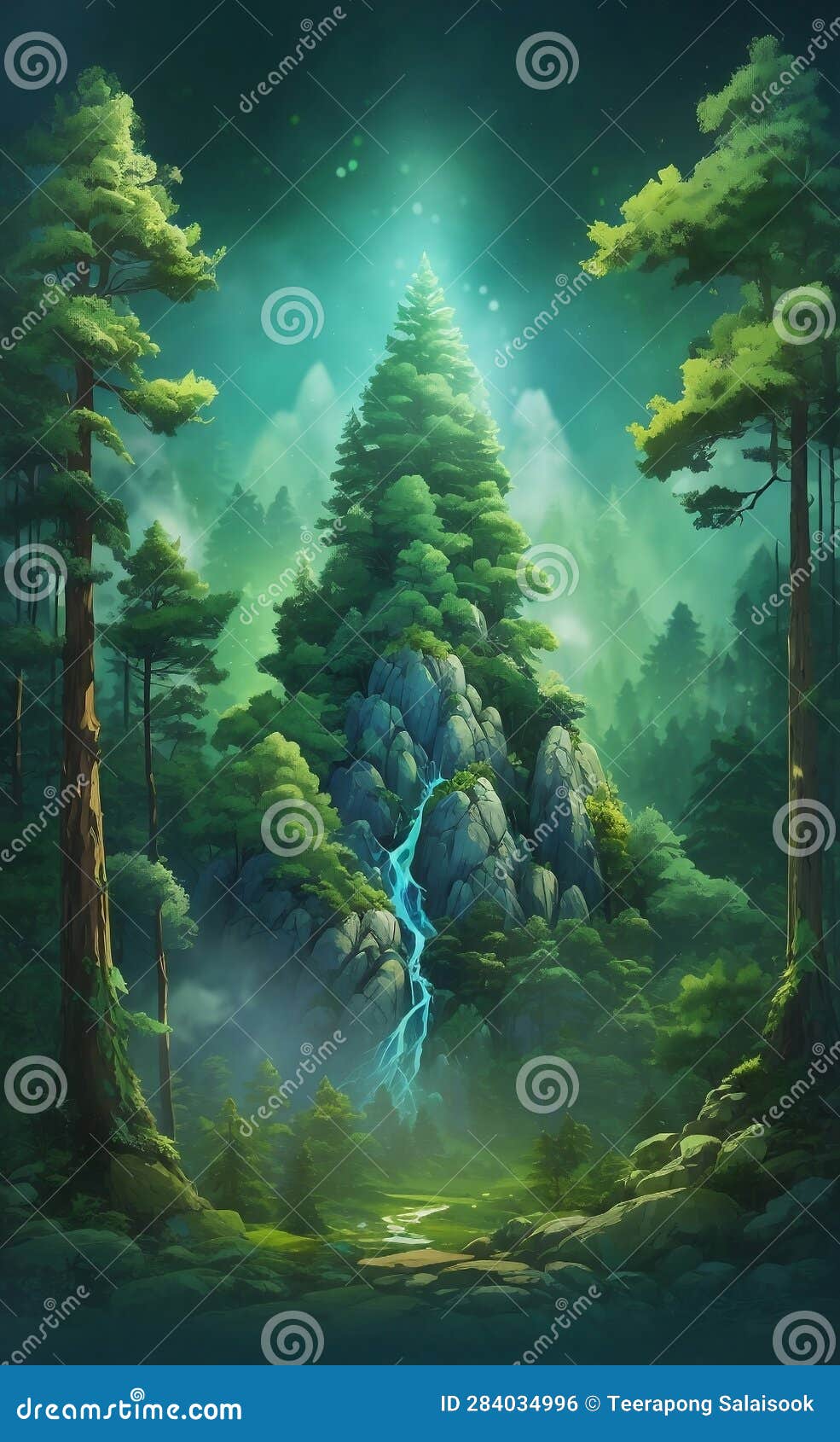 A Fancy Magical Beautiful Nature, Generative AI Illustration Stock ...