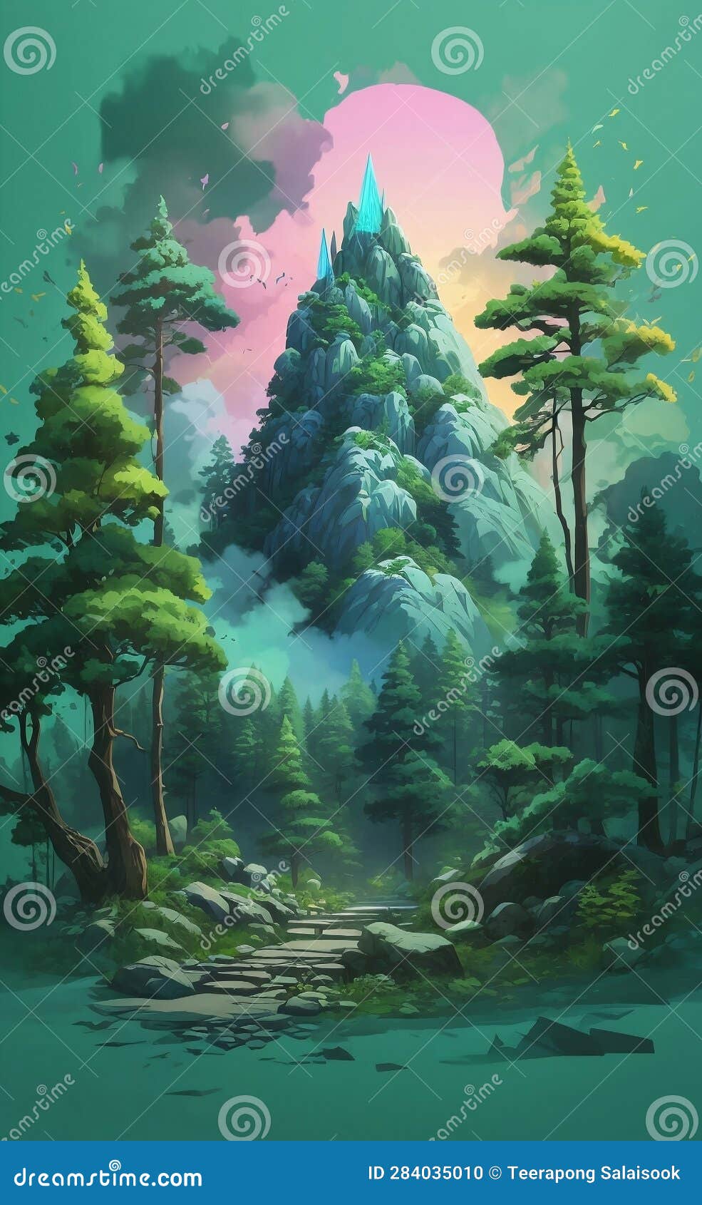 A Fancy Magical Beautiful Nature, Generative AI Illustration Stock ...