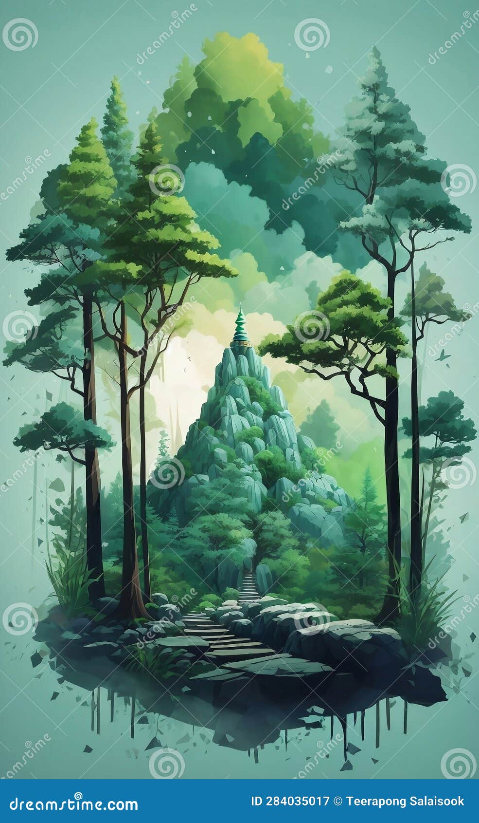 A Fancy Magical Beautiful Nature, Generative AI Illustration Stock ...