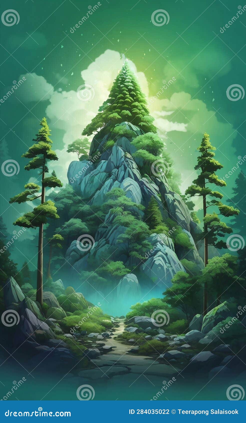 A Fancy Magical Beautiful Nature, Generative AI Illustration Stock ...