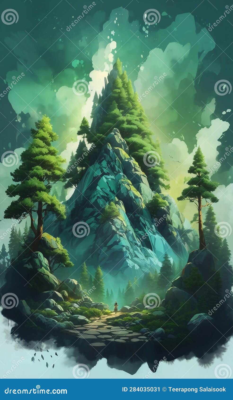 A Fancy Magical Beautiful Nature, Generative AI Illustration Stock ...