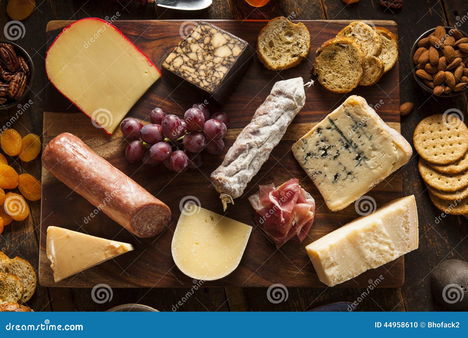 Fancy Meat and Cheeseboard with Fruit Stock Photo - Image of proscuitto ...