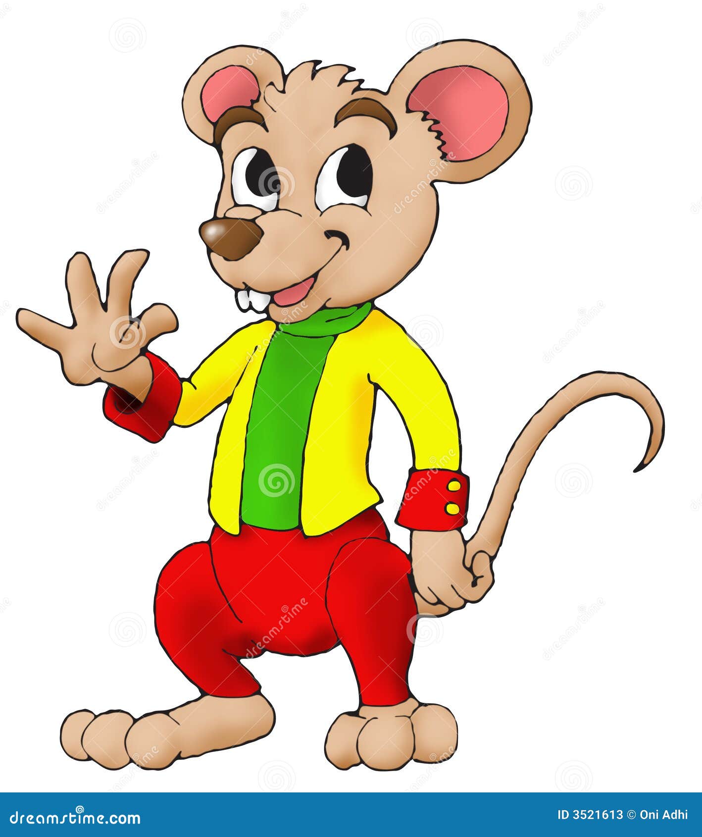 Fancy Mouse waving it hand stock illustration. Illustration of whiskers ...