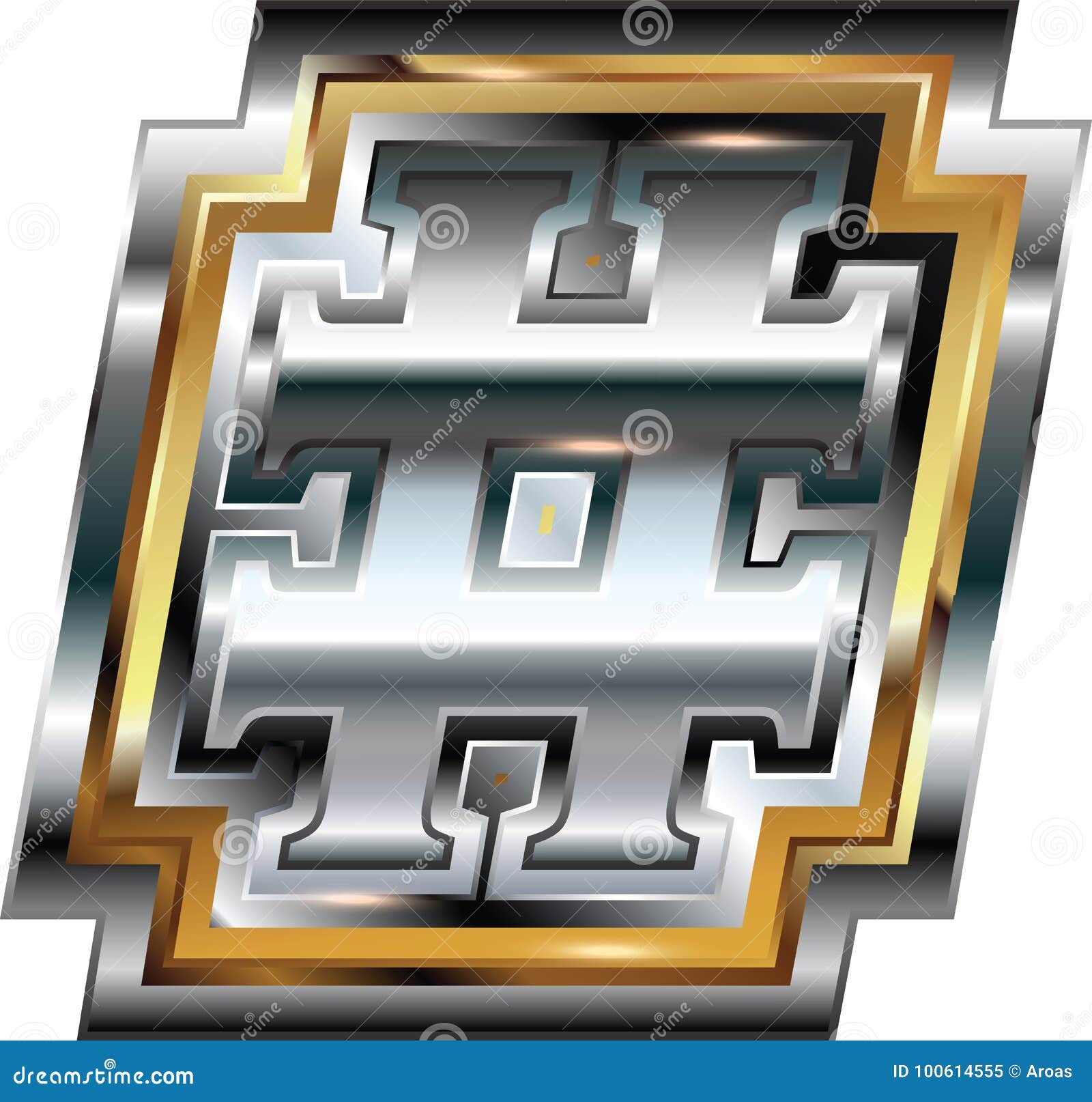 Fancy Number symbol stock vector. Illustration of golden - 100614555