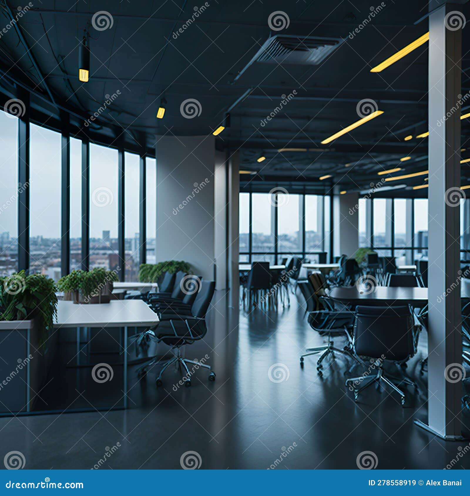 Fancy office interior stock illustration. Illustration of late - 278558919