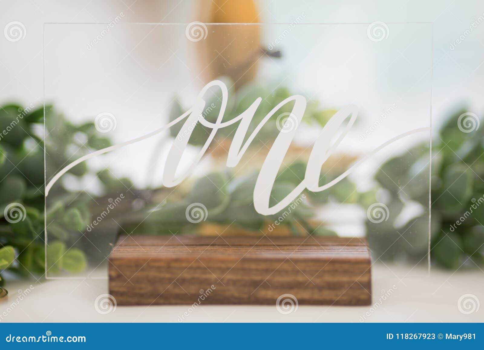 Fancy One Table Number stock image. Image of cursive - 118267923