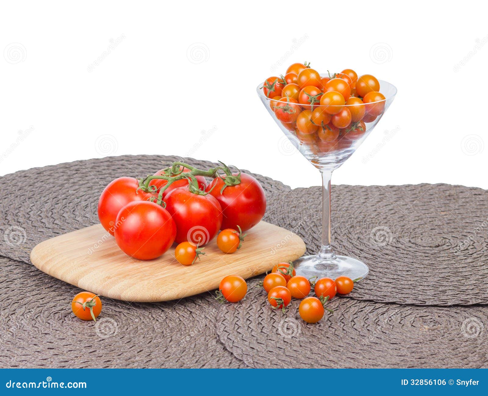 Fancy Orange Cherry Tomatoes and Red Tomatoes on Vine. Stock Photo ...