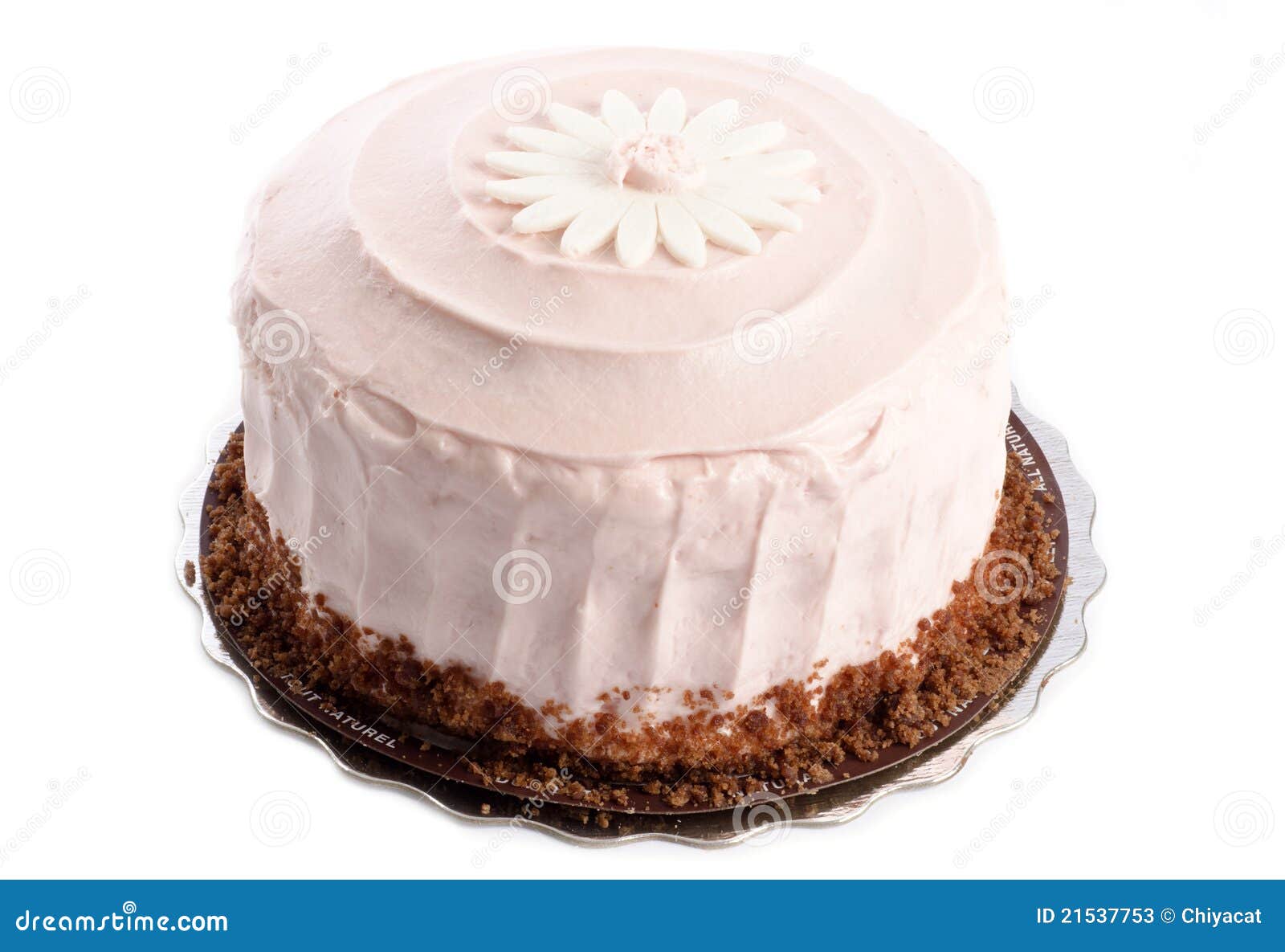 Fancy Pink Cake on White Background Stock Image - Image of decorated ...