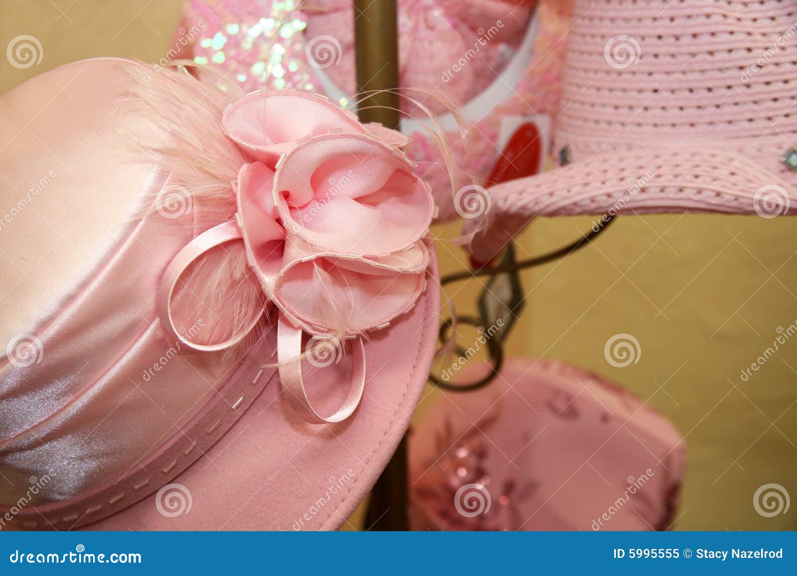 Fancy pink hats stock image. Image of metal, color, material - 5995555