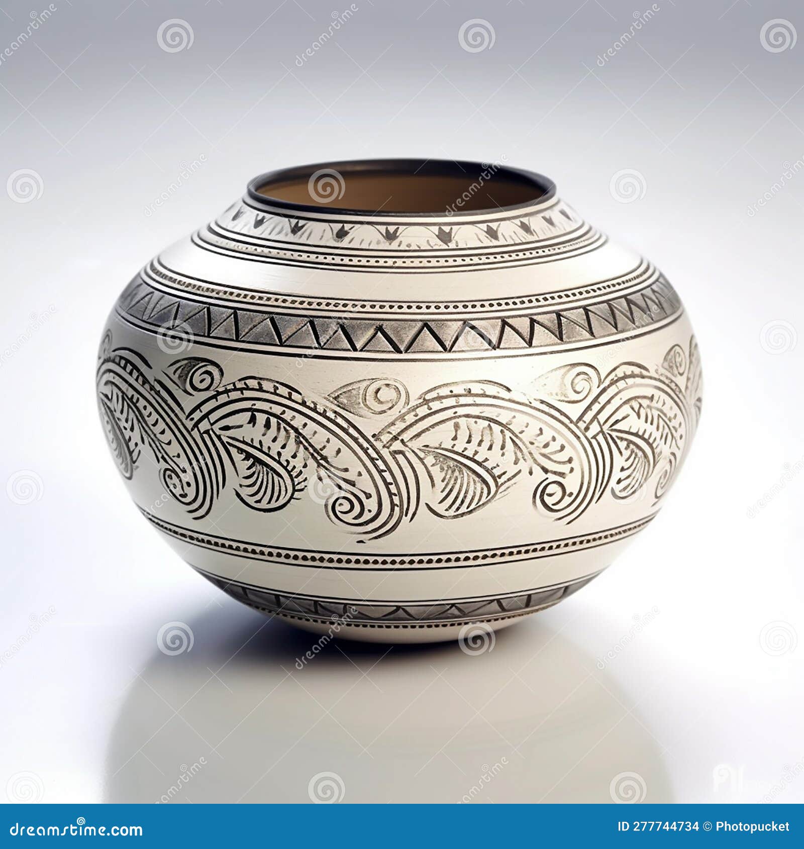 Fancy Pots with Intricate Designs and Patterns on a Clean White ...
