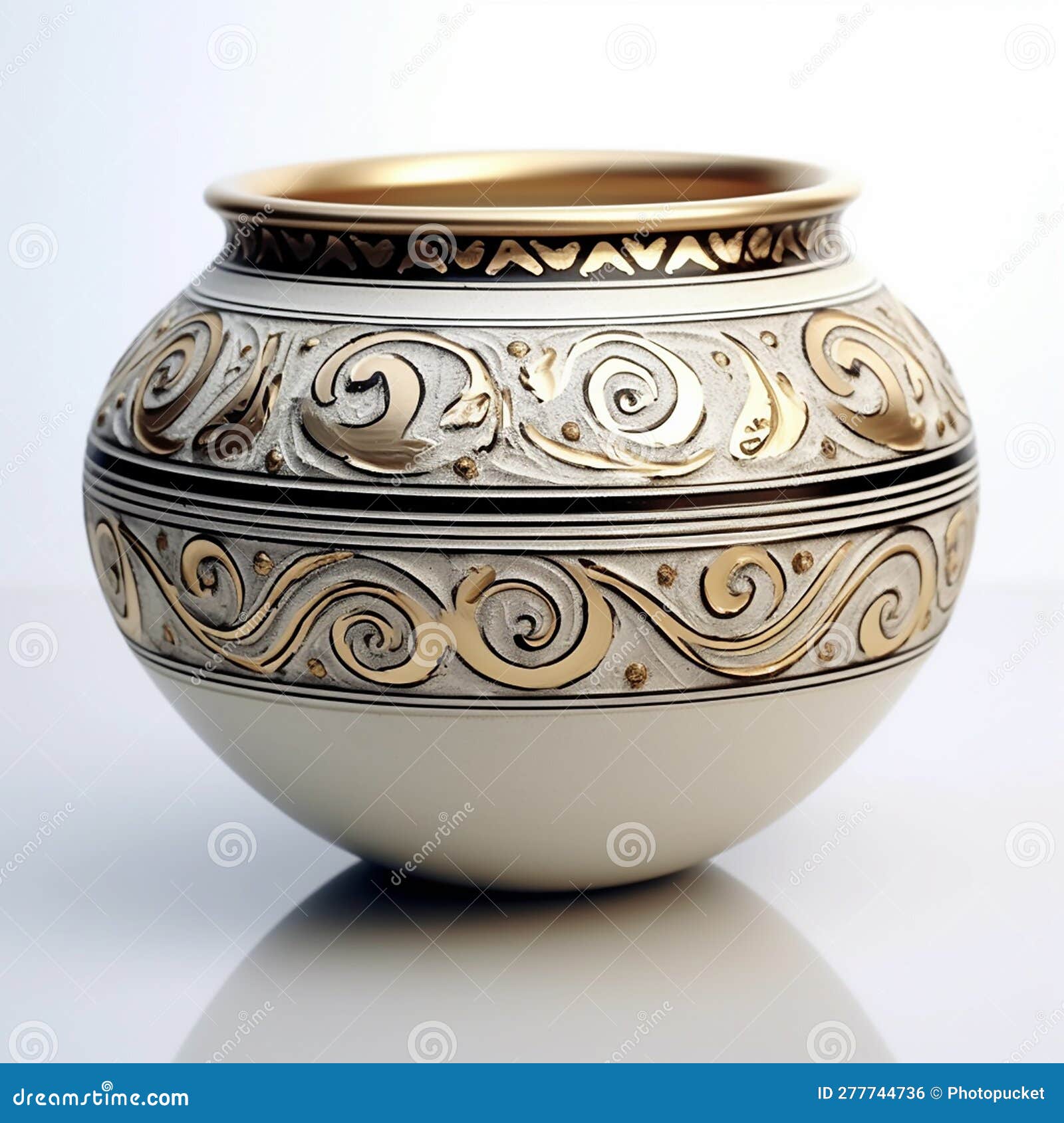 Fancy Pots with Intricate Designs and Patterns on a Clean White ...