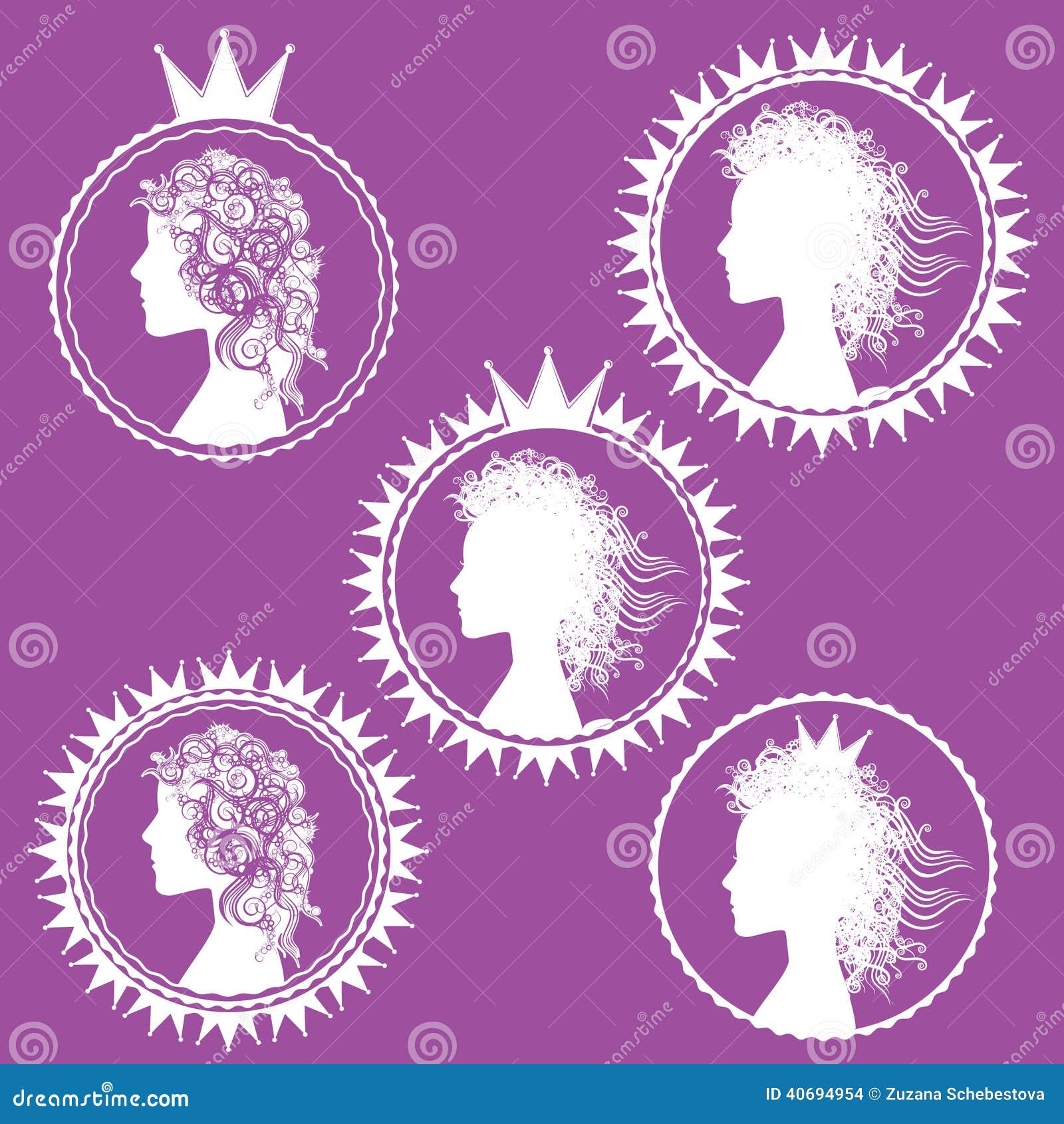 Royal Symbols Lily Flowers, Floral And Crowns, Emblems Set. Hera Vector ...