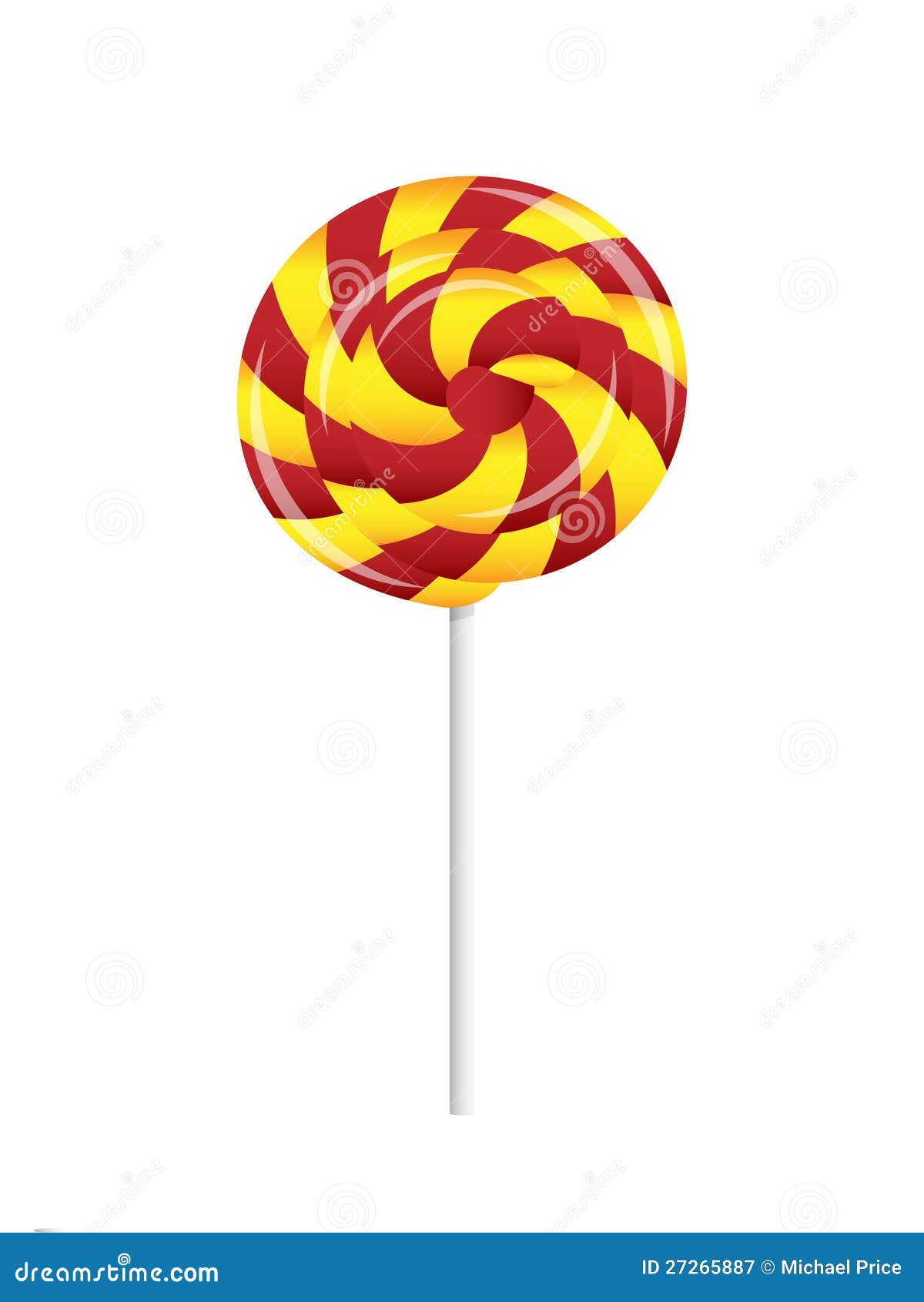 A Fancy Red and Yellow Candy Lollipop Stock Vector - Illustration of ...