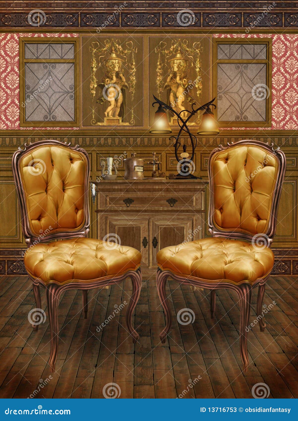 Fancy room 5 stock illustration. Illustration of wooden - 13716753