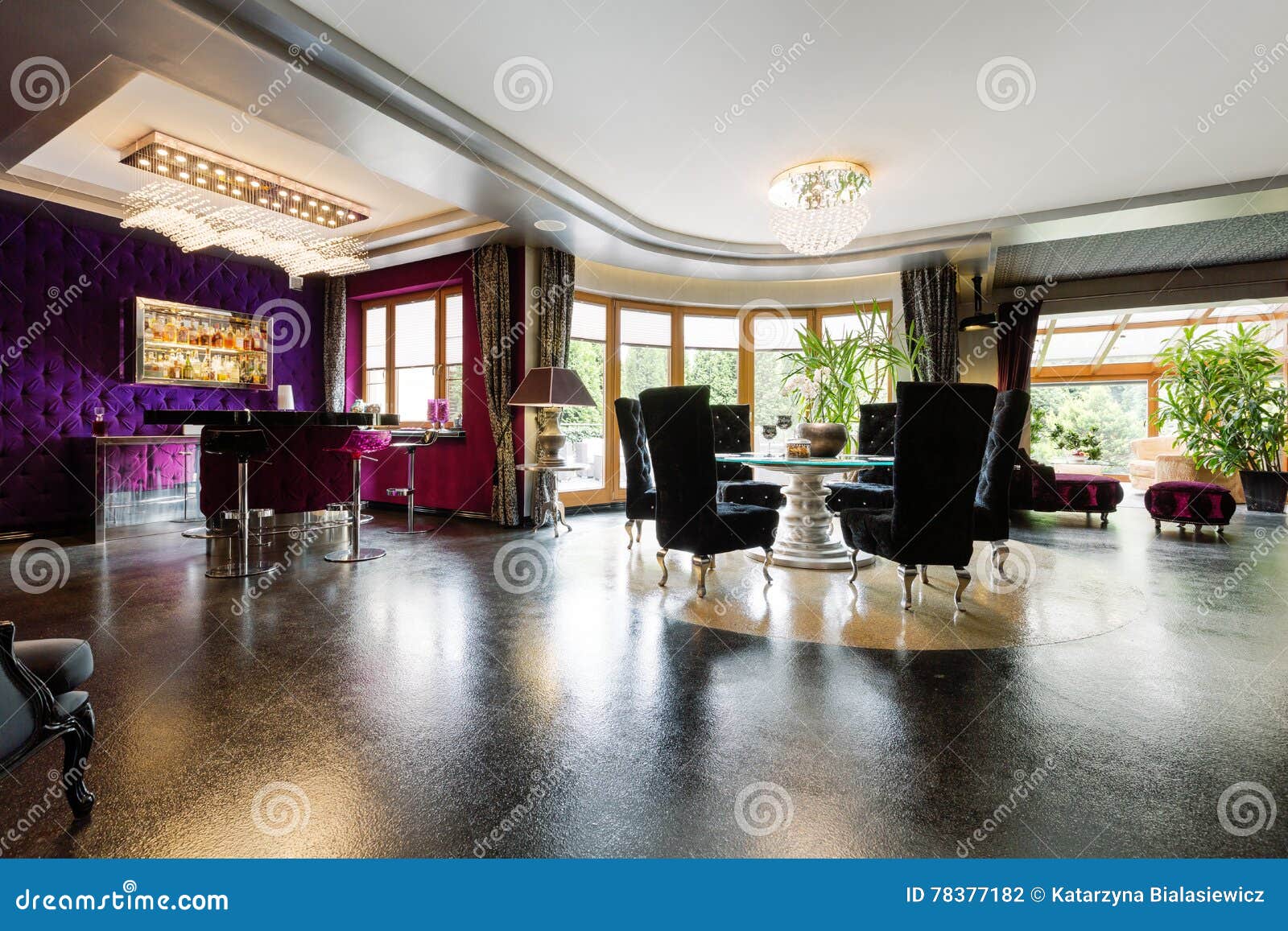 Fancy Room with Sparkling Floor Stock Photo - Image of room, chandelier ...