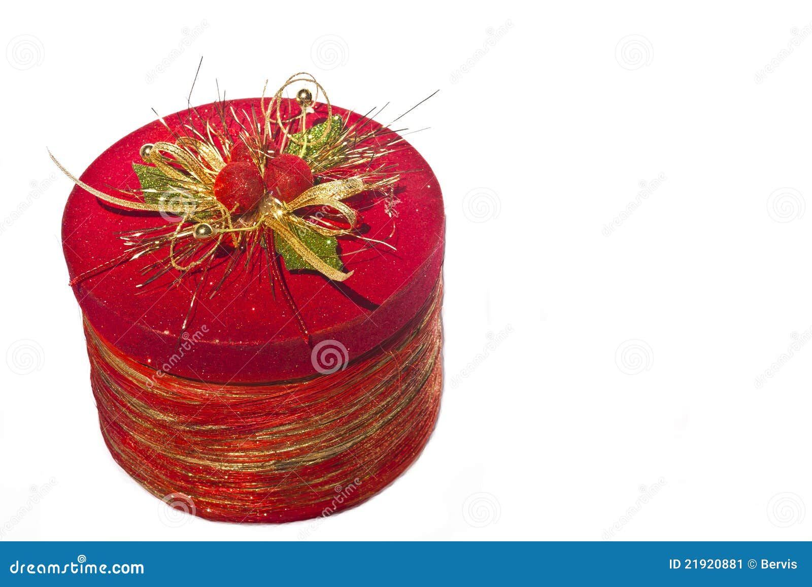 Fancy, Round, Christmas Box Stock Image - Image of christmas, gold ...